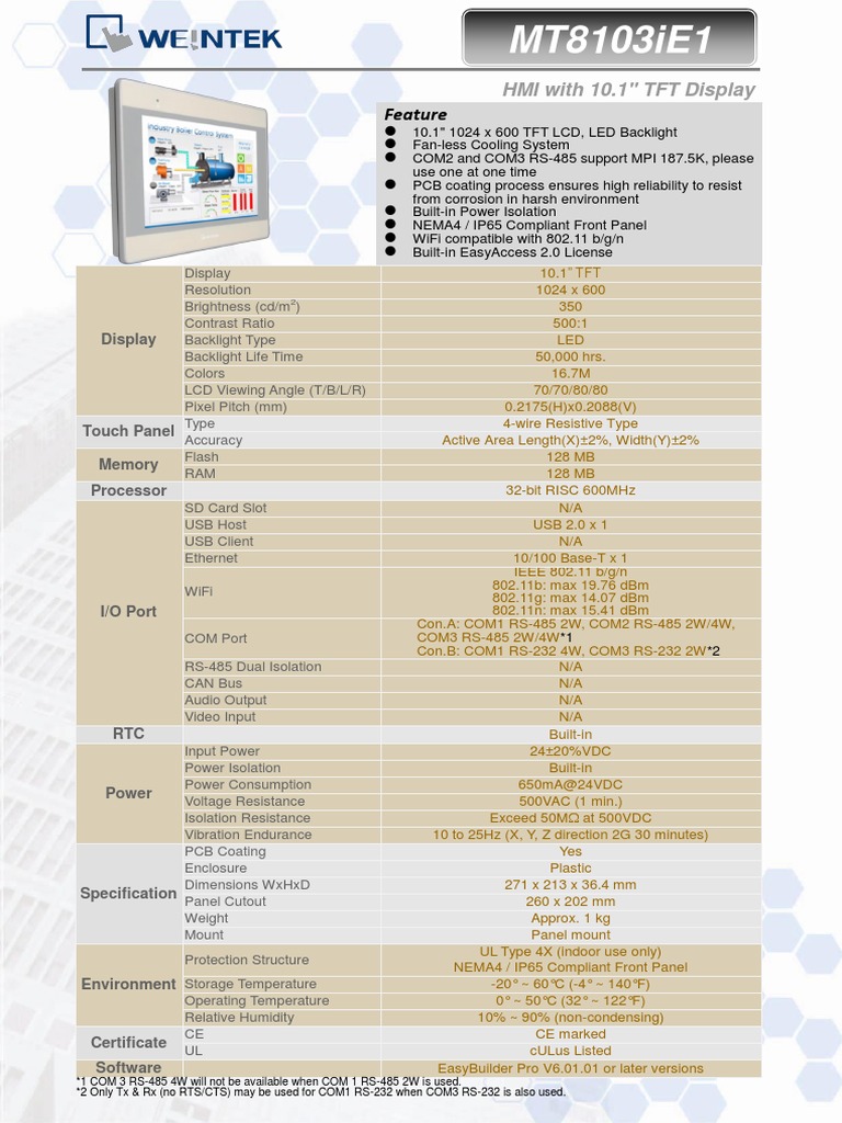 MT8103iE1 Datasheet ENG | PDF | Computer Hardware | Electronic Engineering