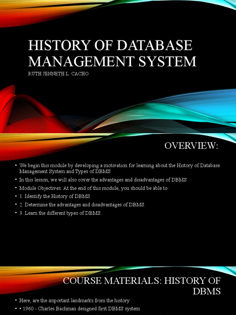History of Database Management System | PDF | Databases | Relational ...
