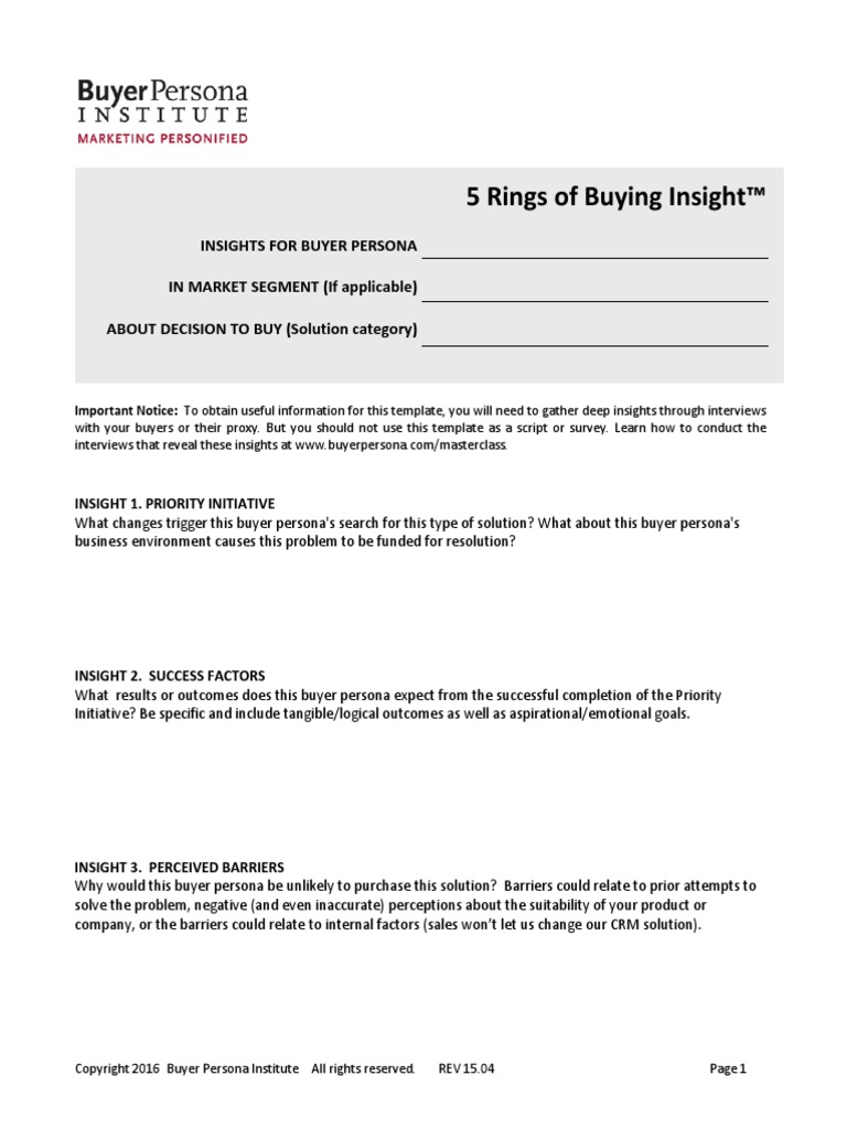 5 Rings of Buying Insight Template 15.03 | PDF | Procurement | Insight