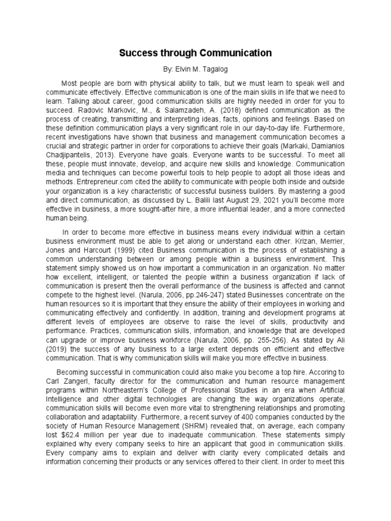 Success Through Communication | PDF | Communication | Leadership