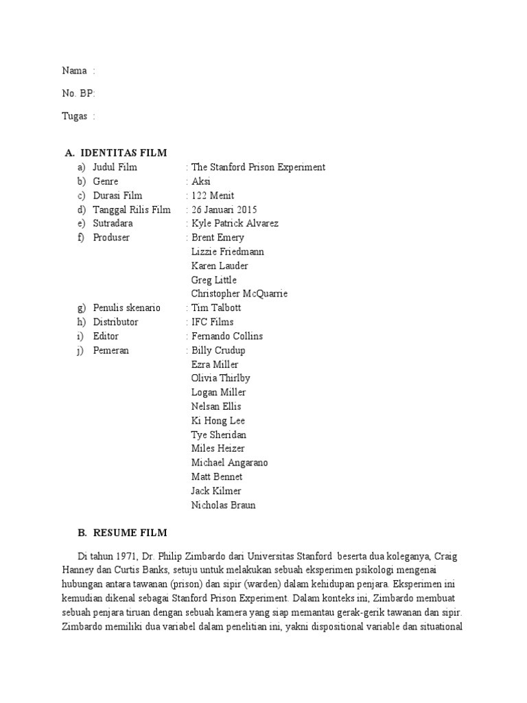 Analisis Film | PDF | Fiksi Misteri, Thriller, & Kejahatan | Fiksi Umum