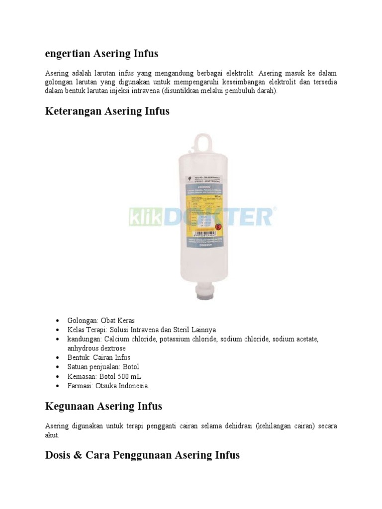 Engertian Asering Infus | PDF | Kesehatan Holistik
