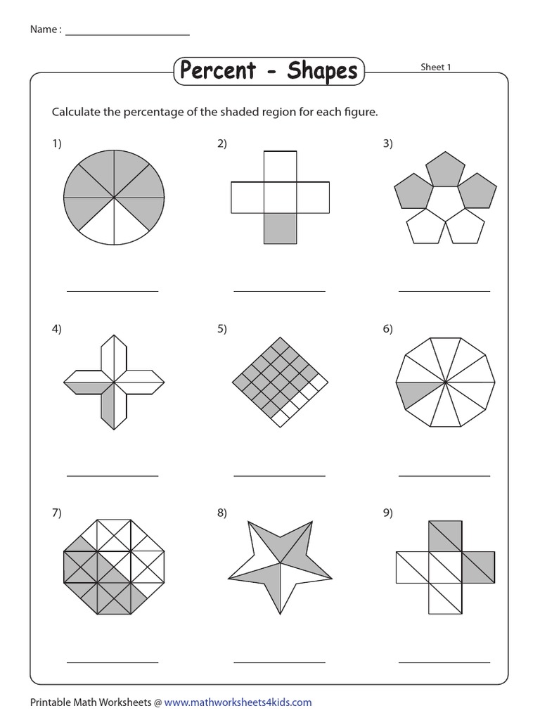 Calculate The Percentage of The Shaded Region For Each Figure | PDF