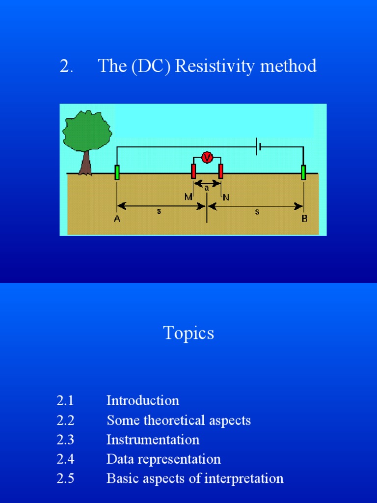 The (DC) Resistivity Method | PDF | Electrical Resistivity And ...