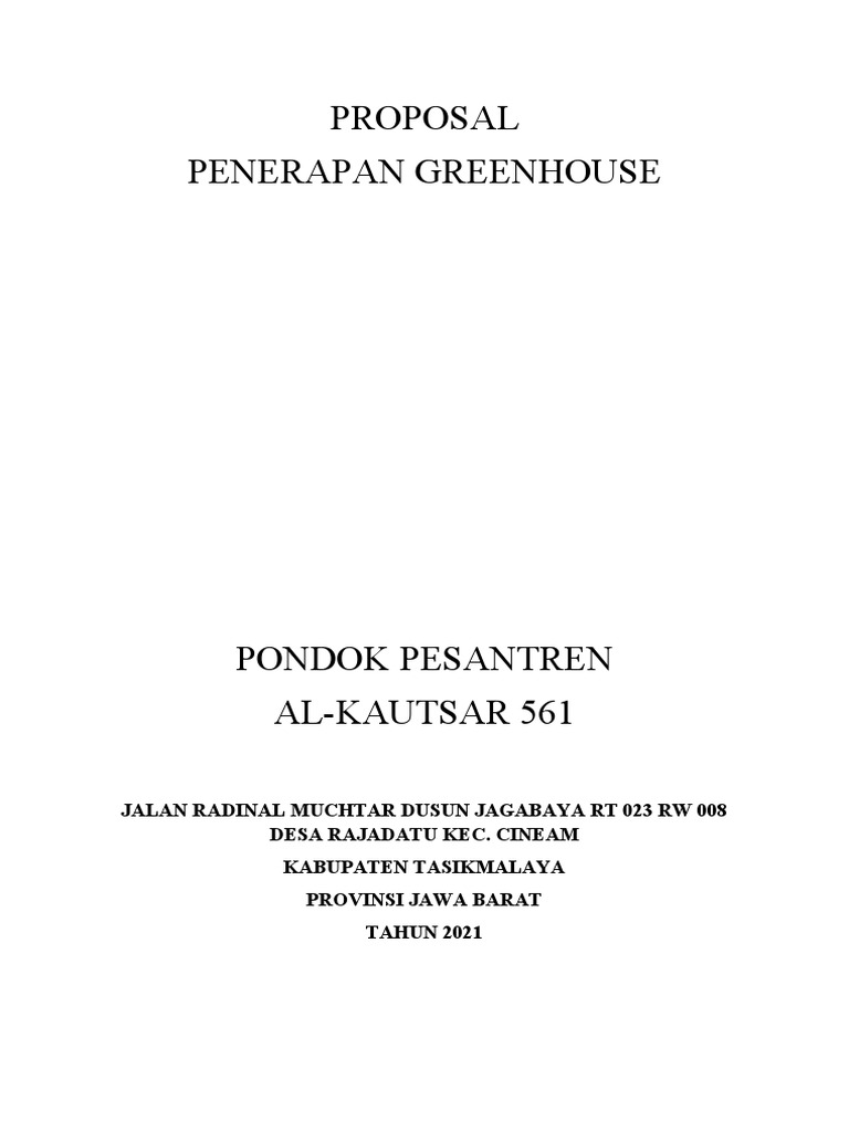 Proposal Green House | PDF