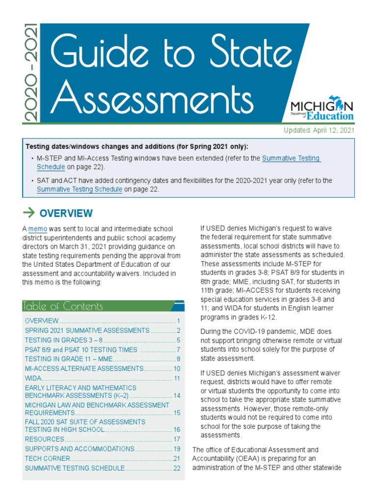 Guide To State Assessments 622260 7 2 | PDF | Educational Assessment | Sat