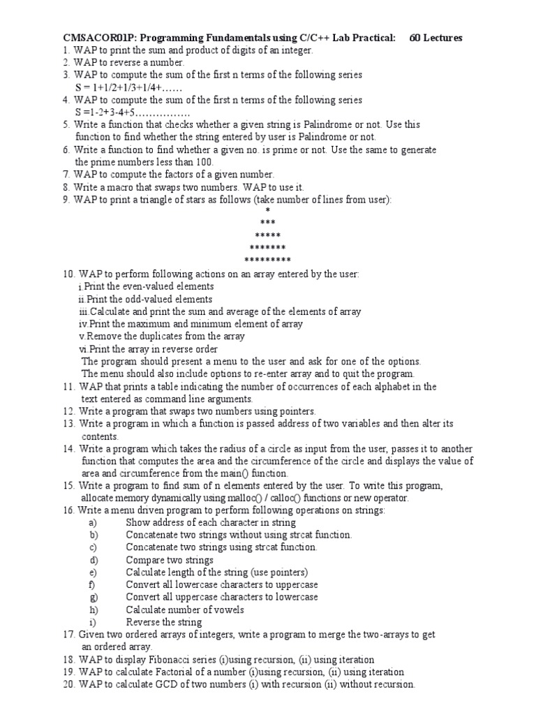 I Ii Iii Iv V Vi Pdf Subroutine Pointer Computer Programming
