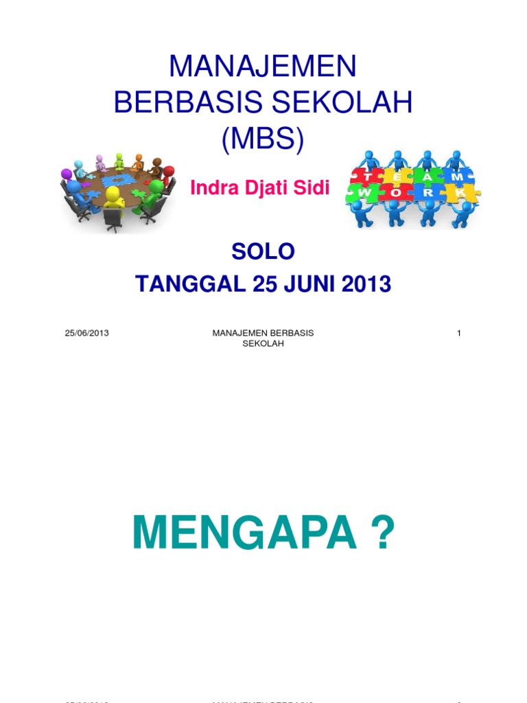 Manajemen Berbasis Sekolah (MBS) | PDF