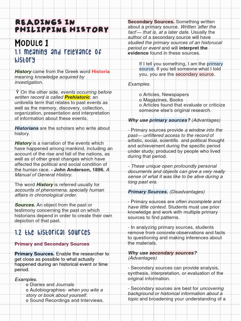 Gec 002 Preliminary Exam Reviewer - 210910 - 234403 | PDF | Primary Sources