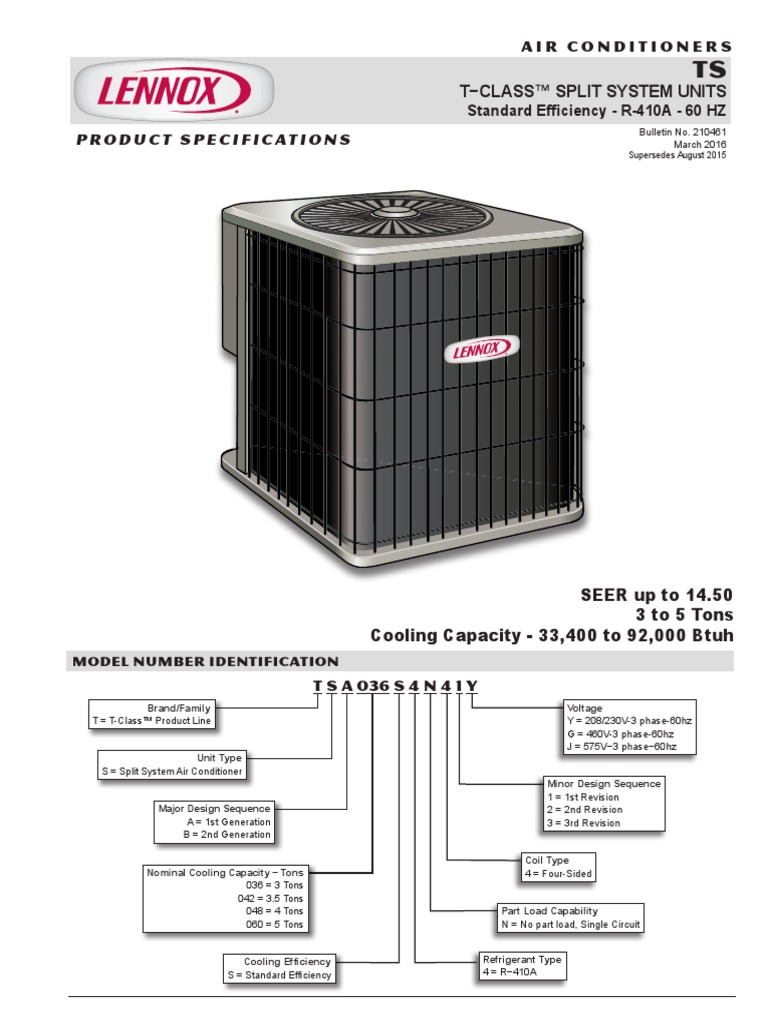 Condensadora TSA 3 - 5 Guia Tecnica LENNOX | PDF | Pipe (Fluid ...