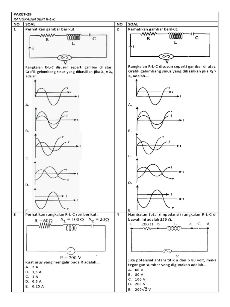 Soal dan Pembahasan Rangkaian Seri R-L-C | PDF