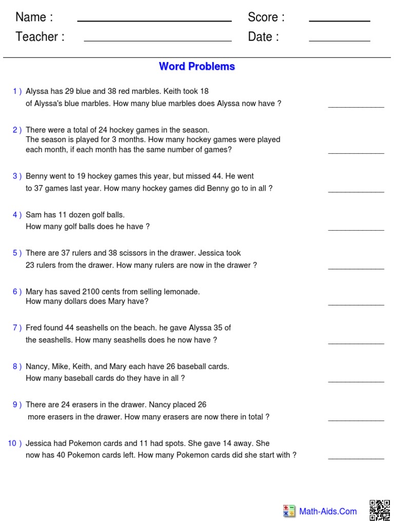 Mixed Operation Word Problems | PDF