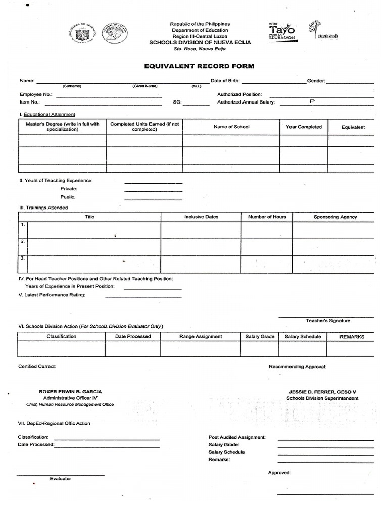 Erf Form 2021 | PDF