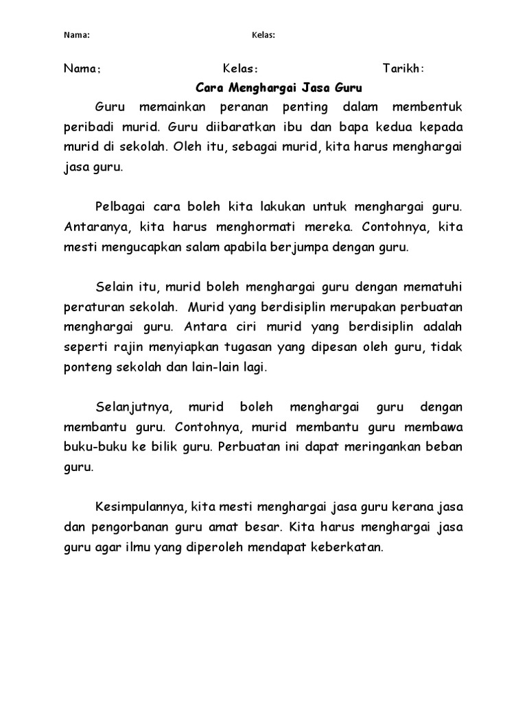 Karangan Tahun 5 Pdf