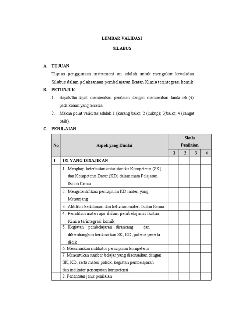 Lembar Validasi | PDF