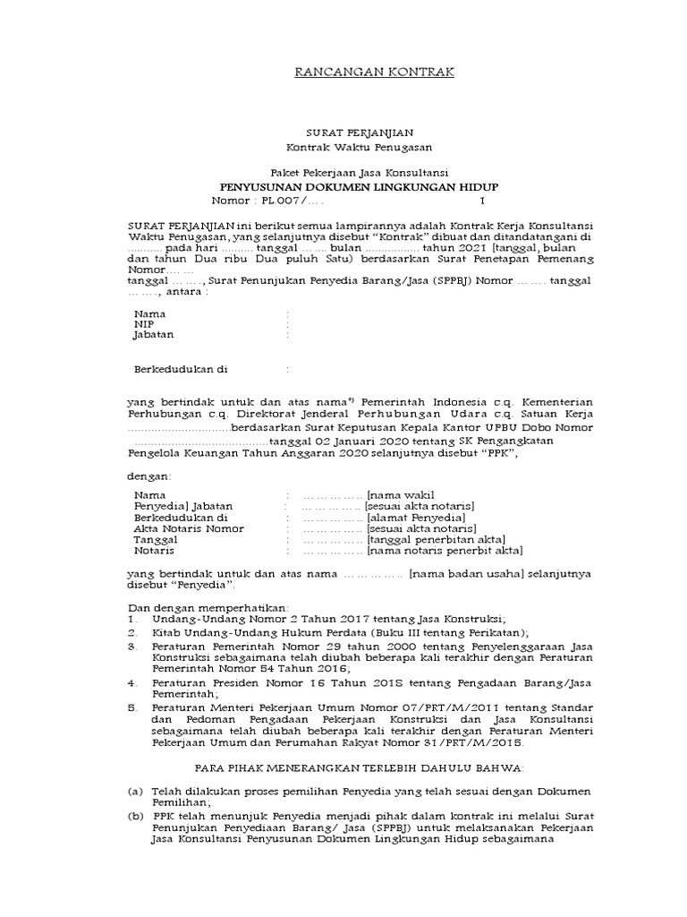 Draft Kontrak Bandara | PDF