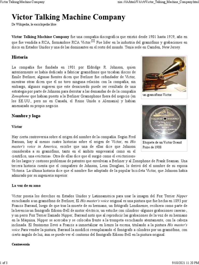 Victor Talking Machine Company | PDF | Medios de comunicación en masa ...