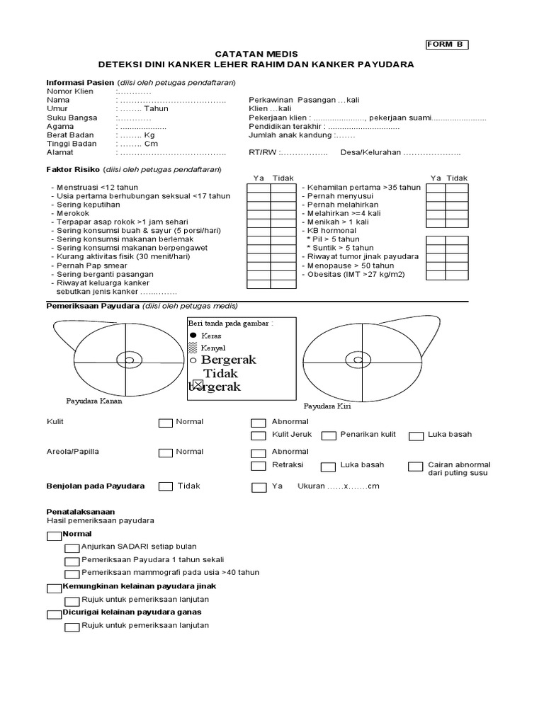 Formulir Deteksi Dini Kanker IVA | PDF