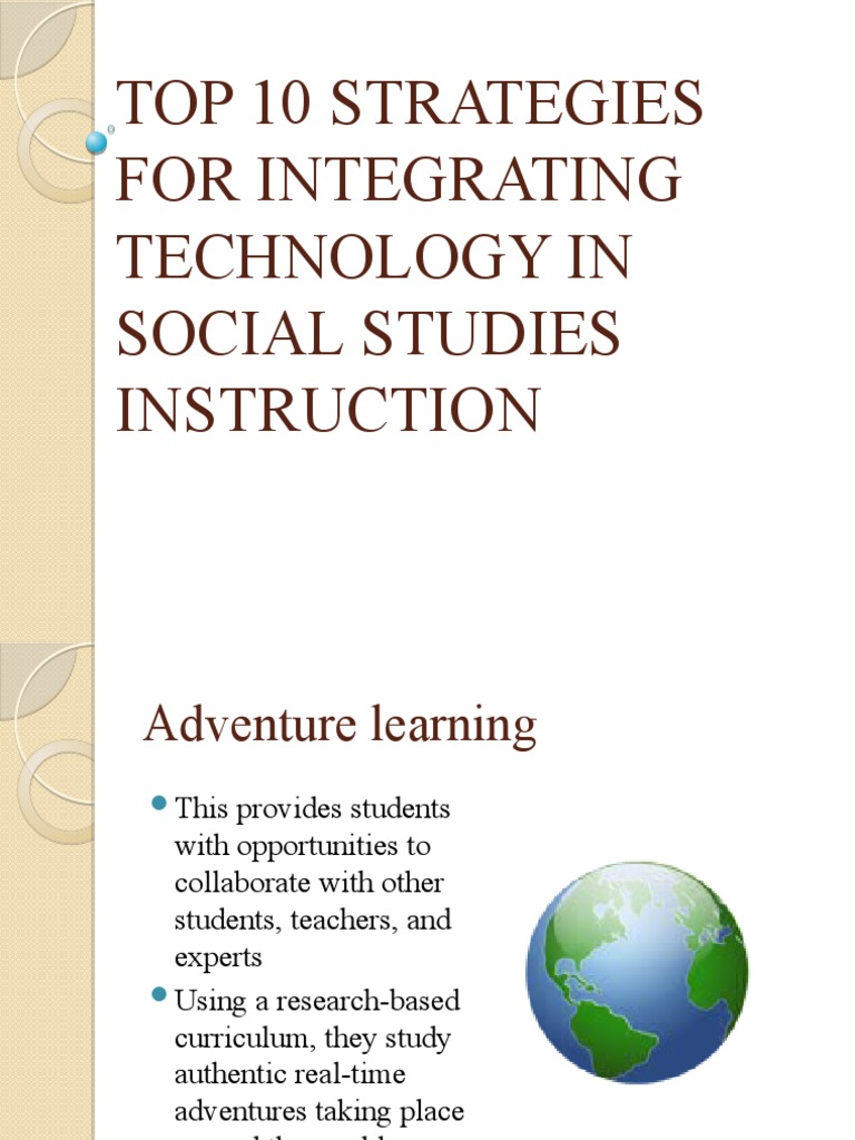Top 10 Strategies For Integrating Technology in Social Studies | PDF ...