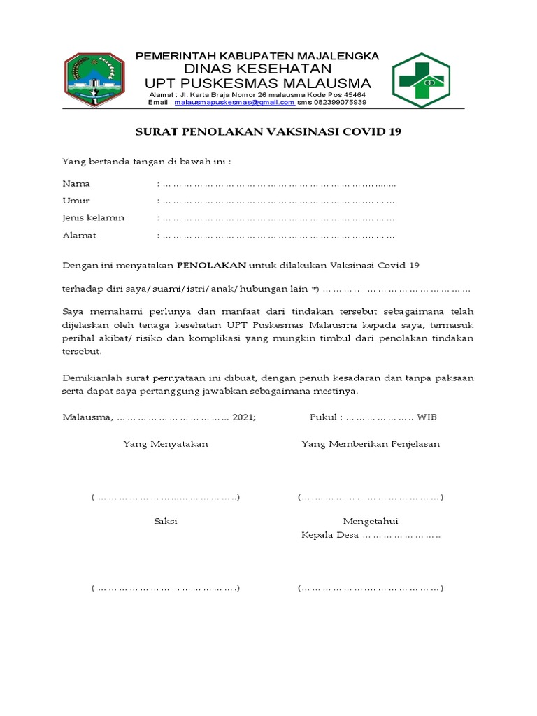 Surat Penolakan Tindakan Medis | PDF