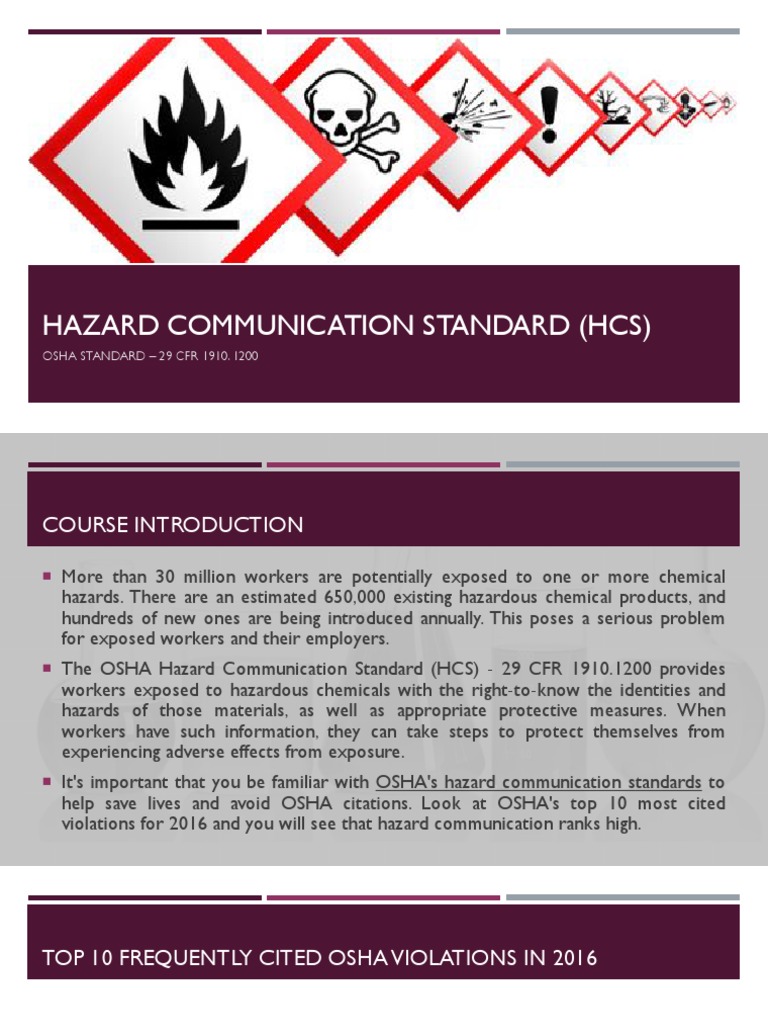 Hazard Communication Standard (HCS) | PDF | Occupational Safety And ...