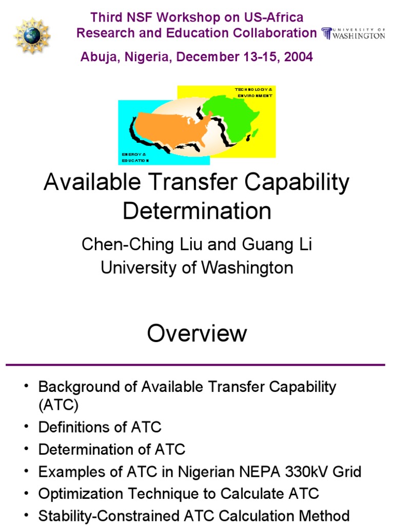 Available Transfer Capability Determination: Chen-Ching Liu and Guang ...