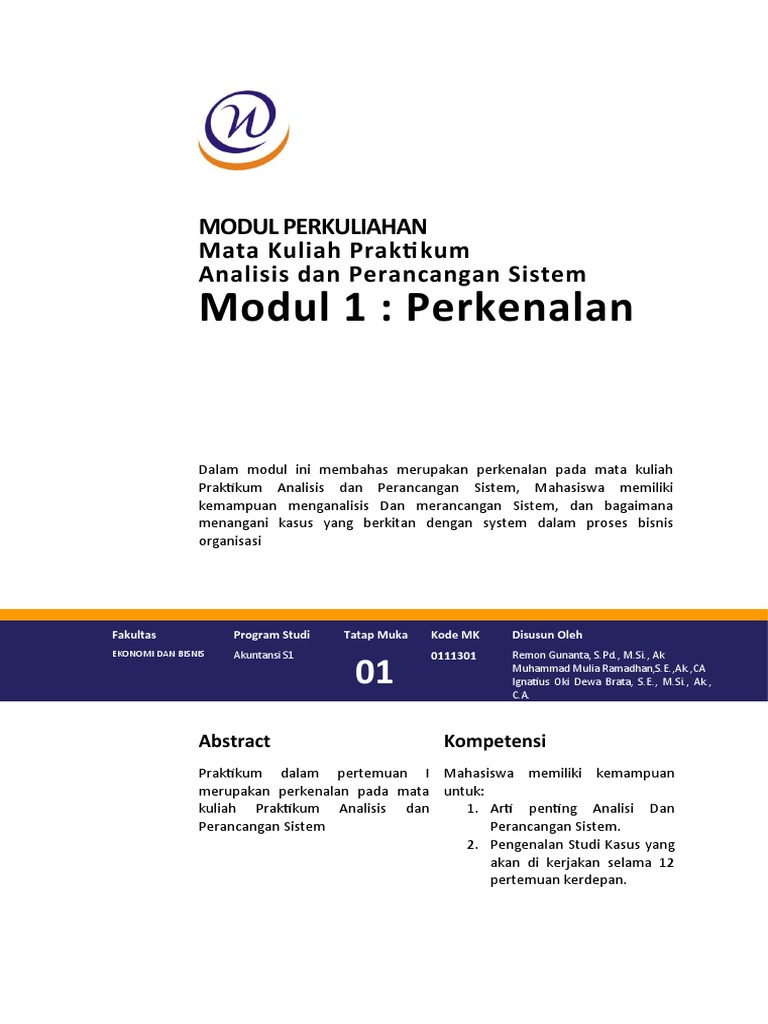 Praktikum Analisis Sistem: Modul 1 | PDF | Seni