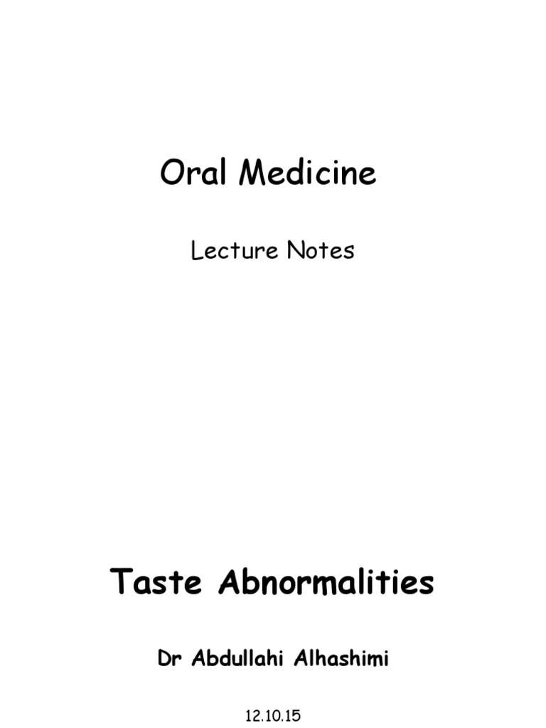 Oral Medicine: Lecture Notes | PDF