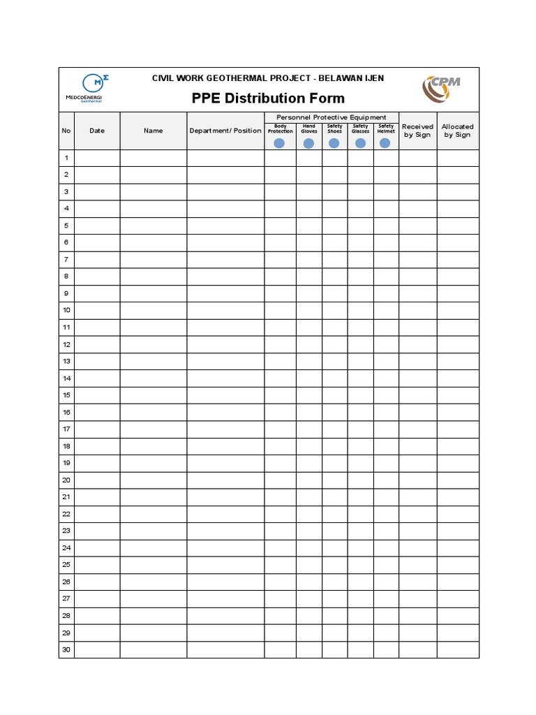 Form Distribusi APD | PDF