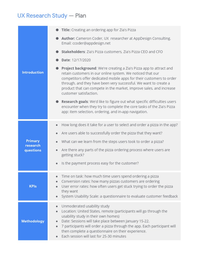 UX Research Study: - Plan | Download Free PDF | Usability | Cognition