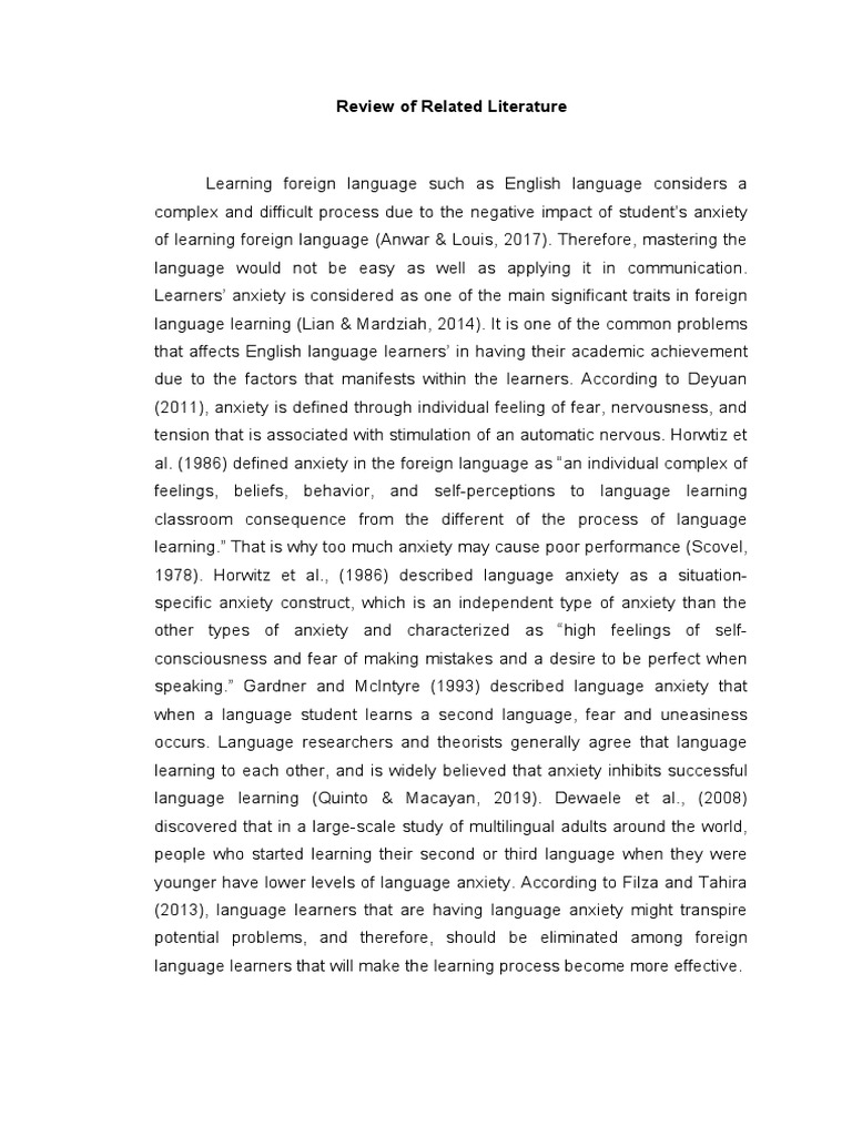 Understanding Language Anxiety in Learners | PDF | Anxiety | Learning