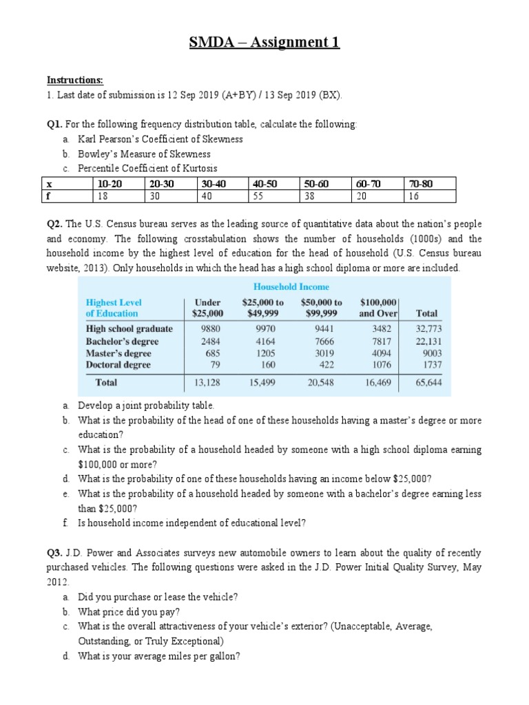 Analysis and Problem Solving for Statistics Assignment 1 | PDF ...