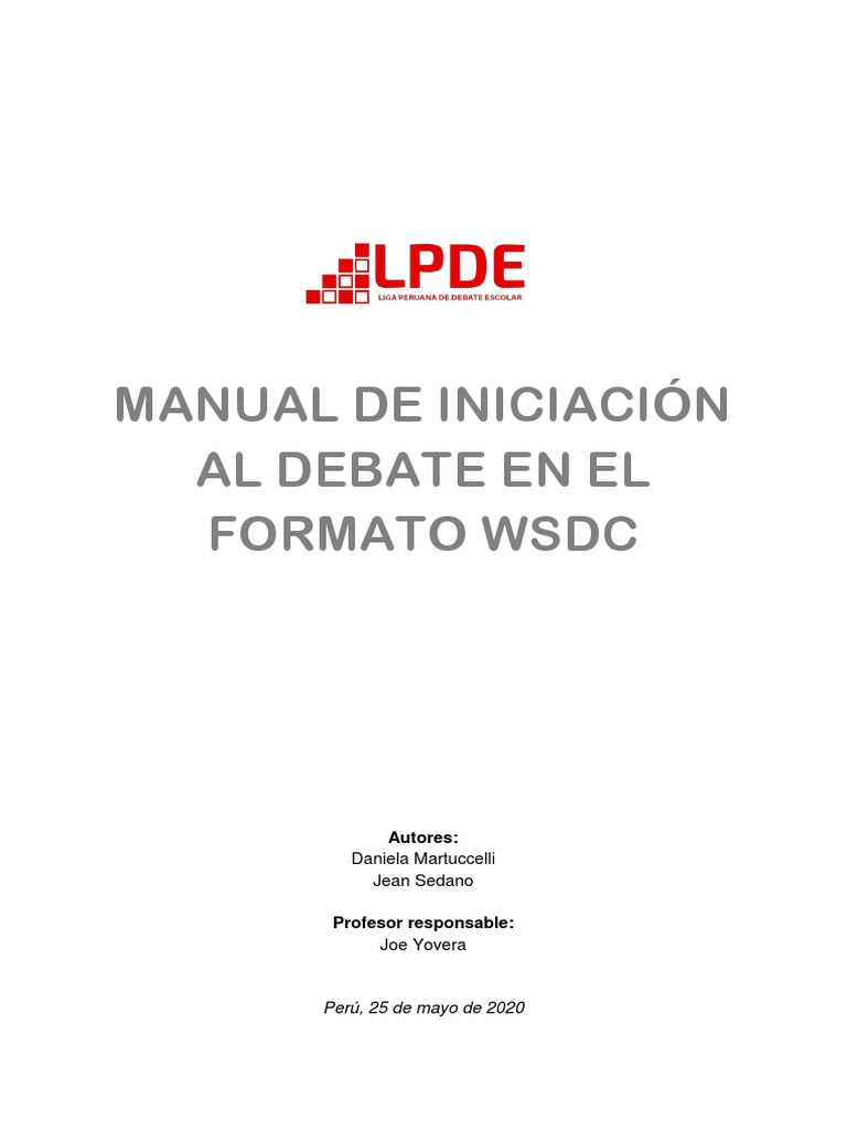 Manual de Debate en Formato WSDC | PDF | Argumento | Hablar en público