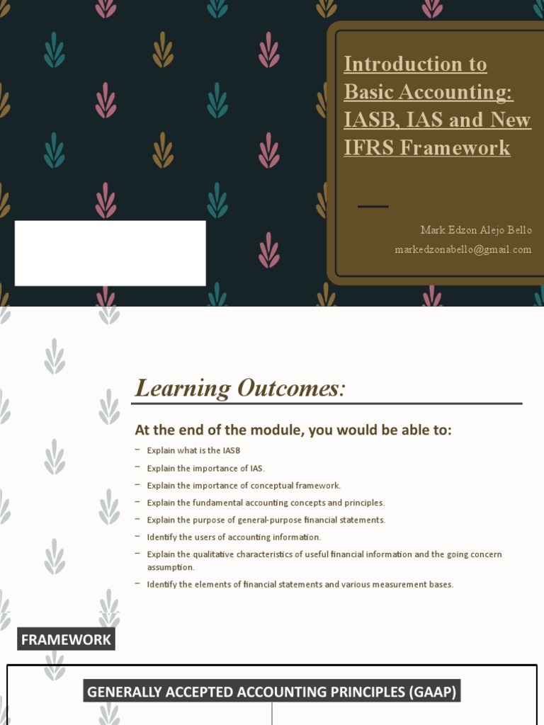 Introduction To Basic Accounting: IASB, IAS and New IFRS Framework ...