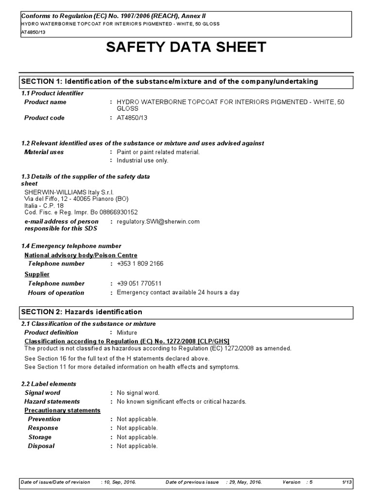 MSDS Sayerlack | PDF | Personal Protective Equipment | Toxicity
