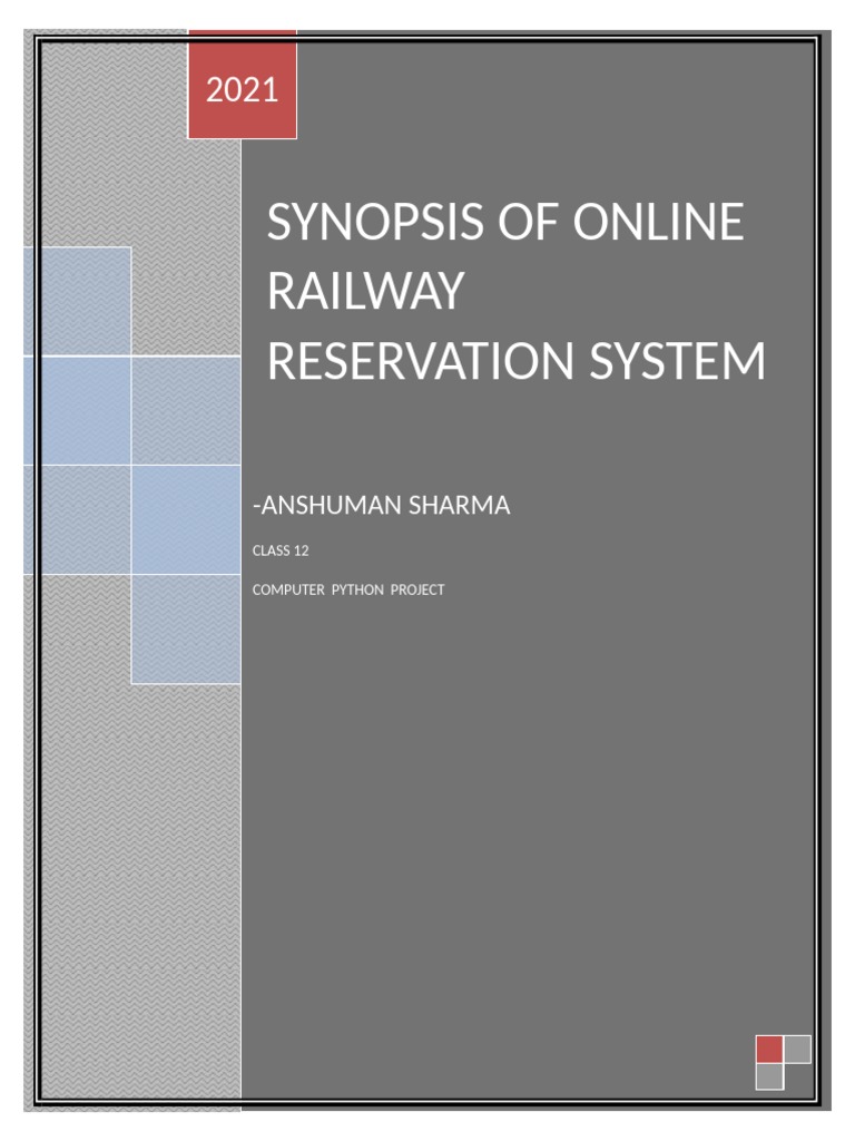 Synopsis of Online Railway Reservation System: - Anshuman Sharma | PDF | Databases | Password