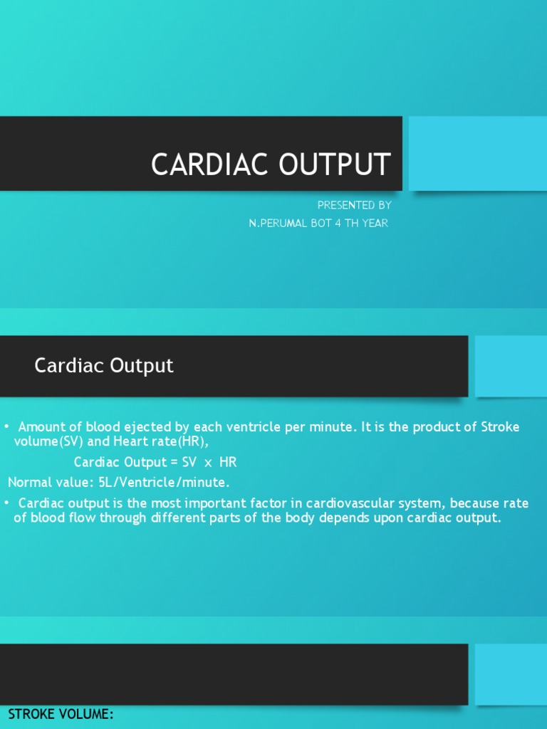 Cardiac Output | PDF | Heart | Ejection Fraction