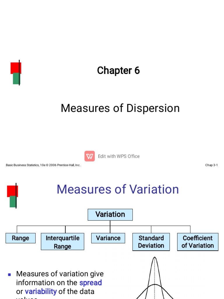Chapter 6 Measures of Dispersion | PDF | Standard Deviation | Quartile