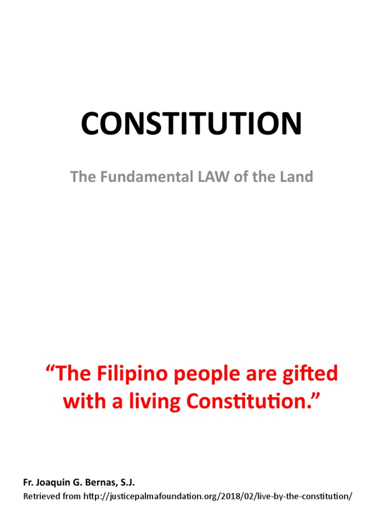 Constitution: The Fundamental LAW of The Land | PDF | Constitution ...