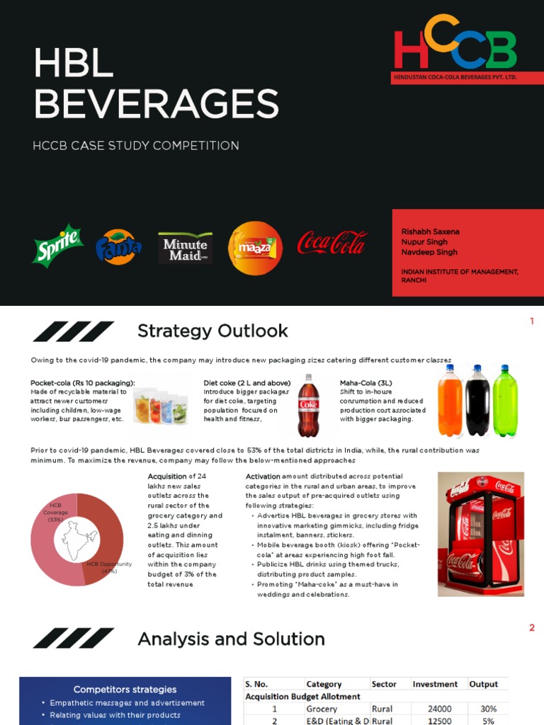 HBL Beverages: HCCB Case Study Competition | PDF | Coca Cola | Sales