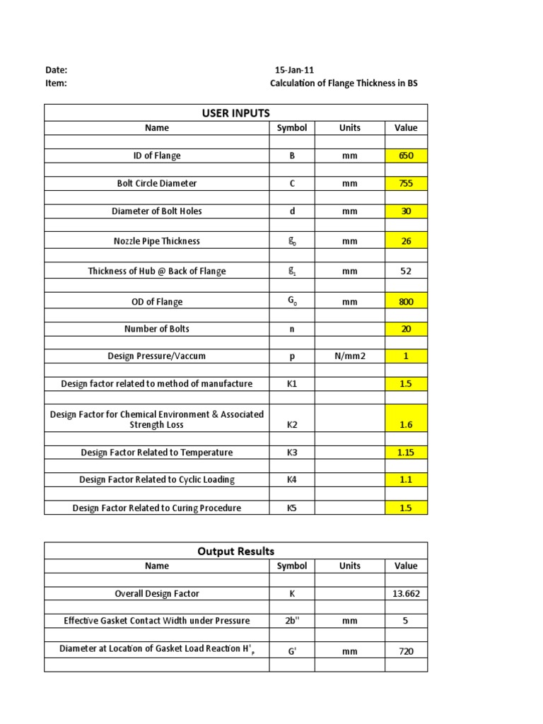 Flange Thickness Calculation Guide | PDF | Mechanical Engineering ...