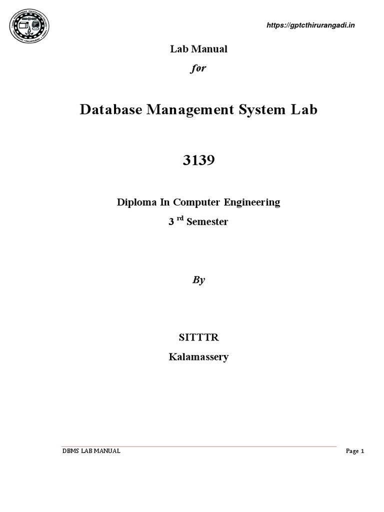 Database Management System Lab | PDF | Subroutine | Databases