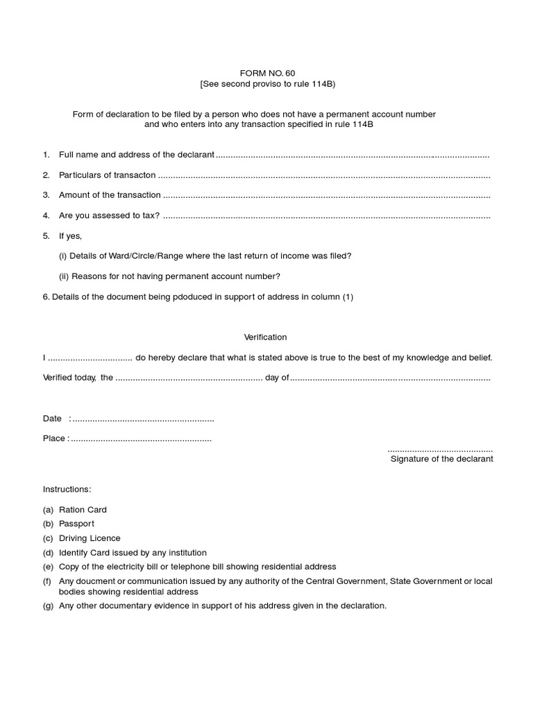 Form 60 | PDF | Payments | Government Finances