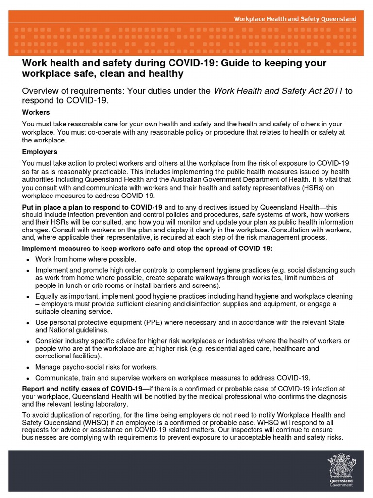 COVID-19 Workplace Safety Guidelines | PDF | Occupational Safety And ...