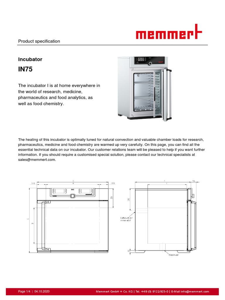Incubator In75 | PDF | Door | Temperature