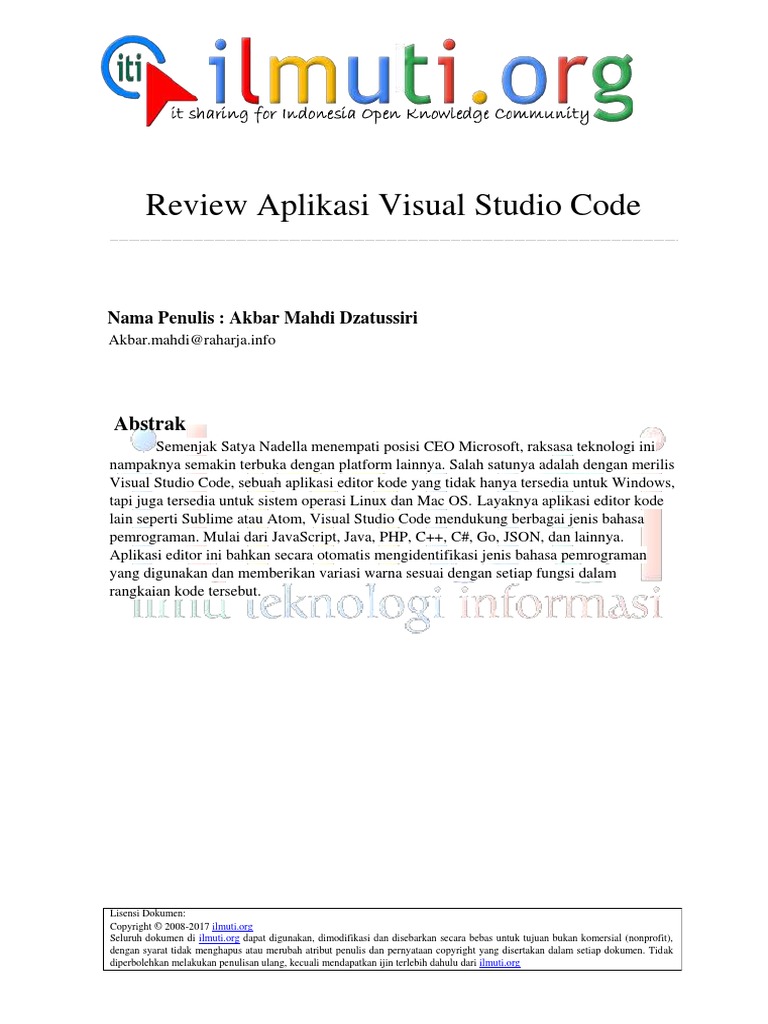 Review Aplikasi Visual Studio Code | PDF