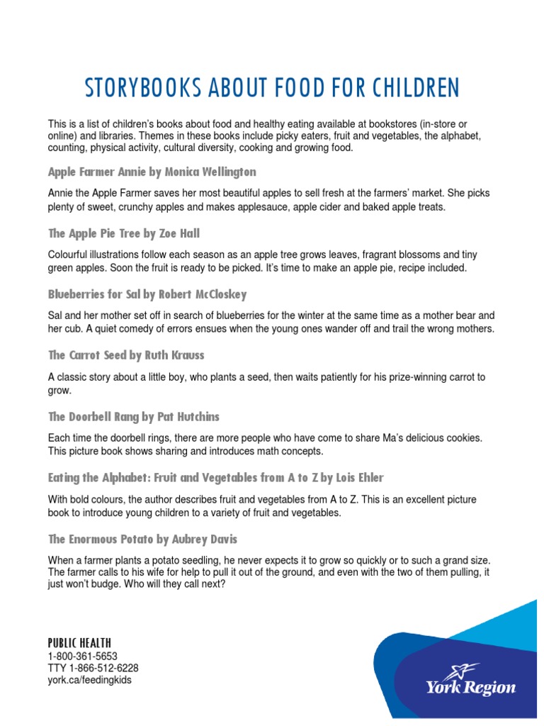 Storybooks About Food For Children: Public Health | PDF | Apple ...