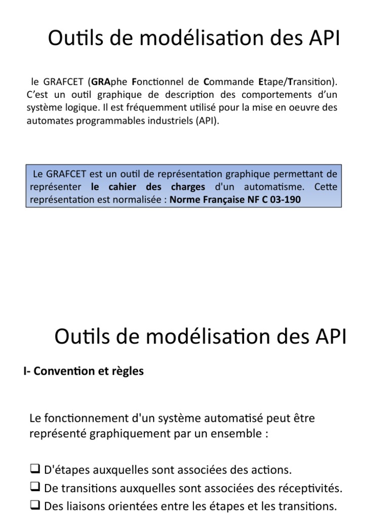 Outils de Modélisation Des API | PDF | Automate programmable industriel ...