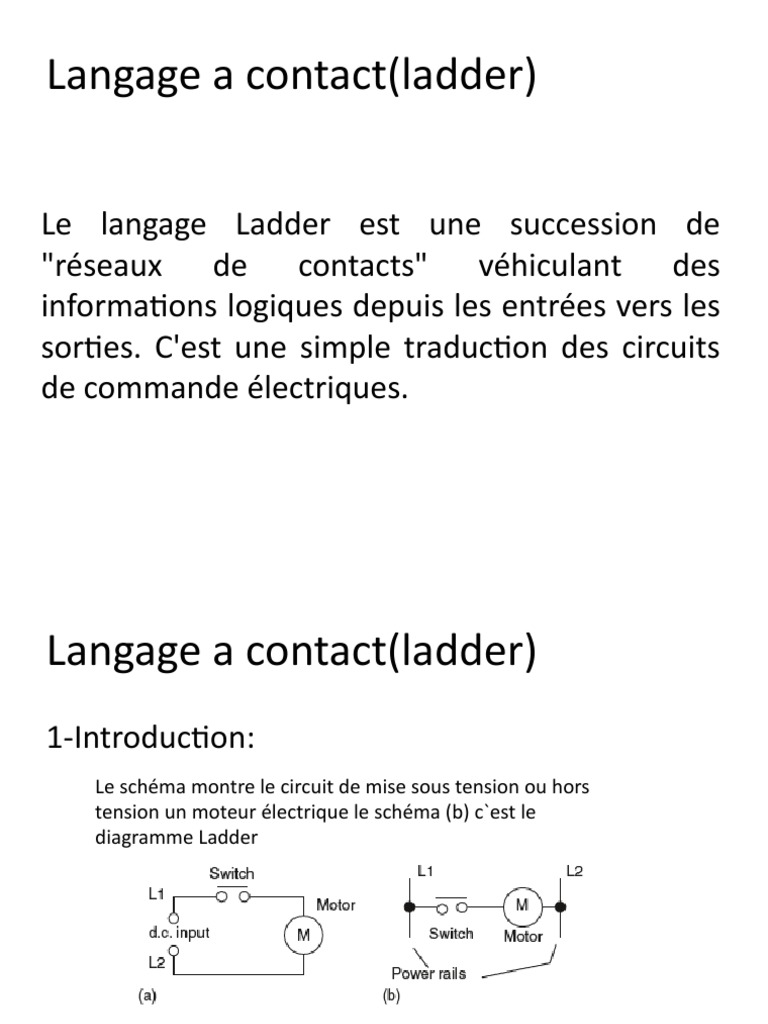 Langage A Contact Ladder Pdf Interrupteur électrotechnique