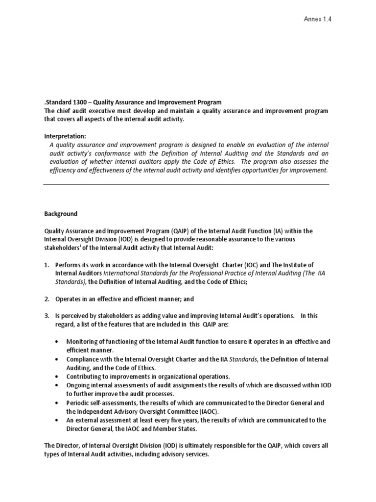 Quality Assurance and Improvement Program | PDF | Internal Audit | Audit